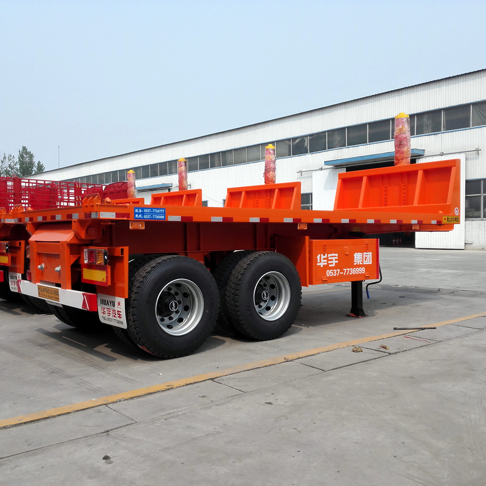 2 axle rear dumper semi trailer for 20ft container transport rear ...