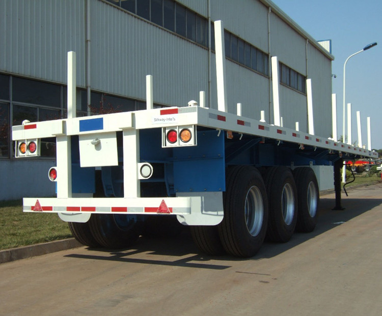 3 Axle 40ft Flatbed Container Semi Trailer Flatbed Semi Trailer For ...