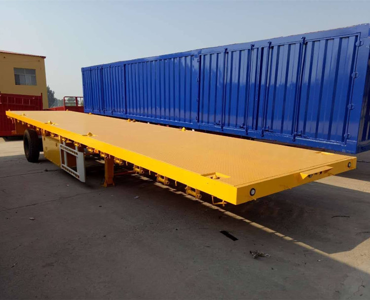 40ft Flatbed Semi Trailers 3 Axles Cargo Transport Truck Trailer - My ...