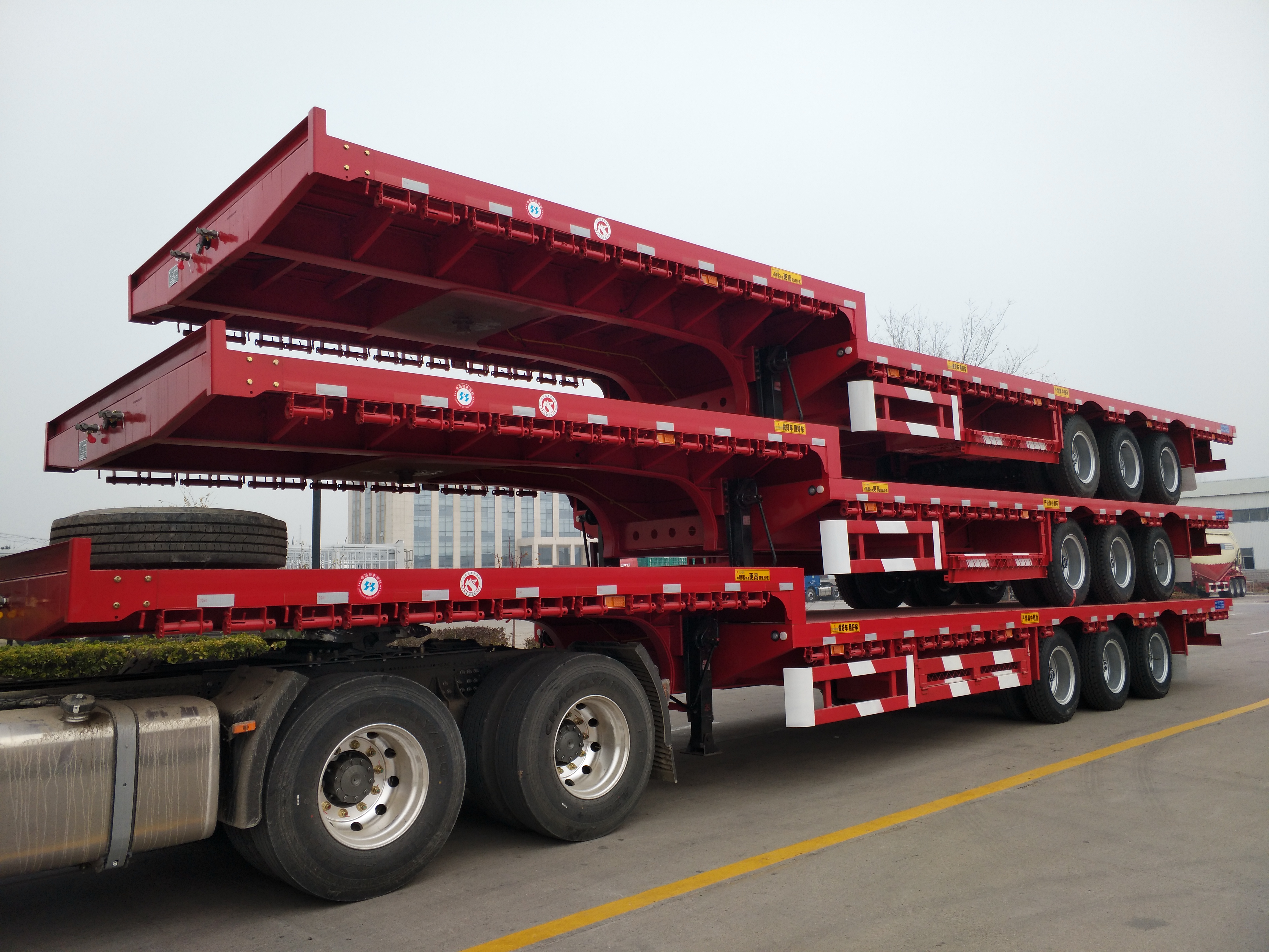 China 3 Axle 40FT Flatbed Container Semi Trailer Chassis for Sale - My ...